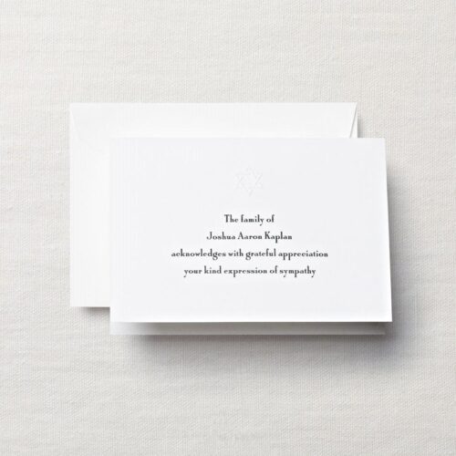 Personalized Hand Engraved Sympathy Acknowledgement with Motif