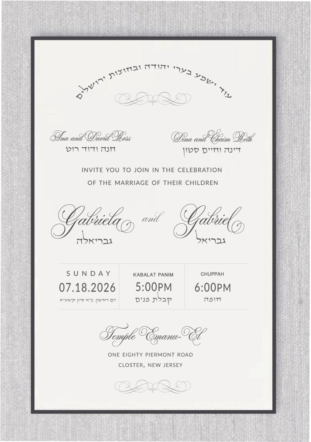 How To Choose Jewish Wedding Invitation Wording | Cohen Printing | The ...