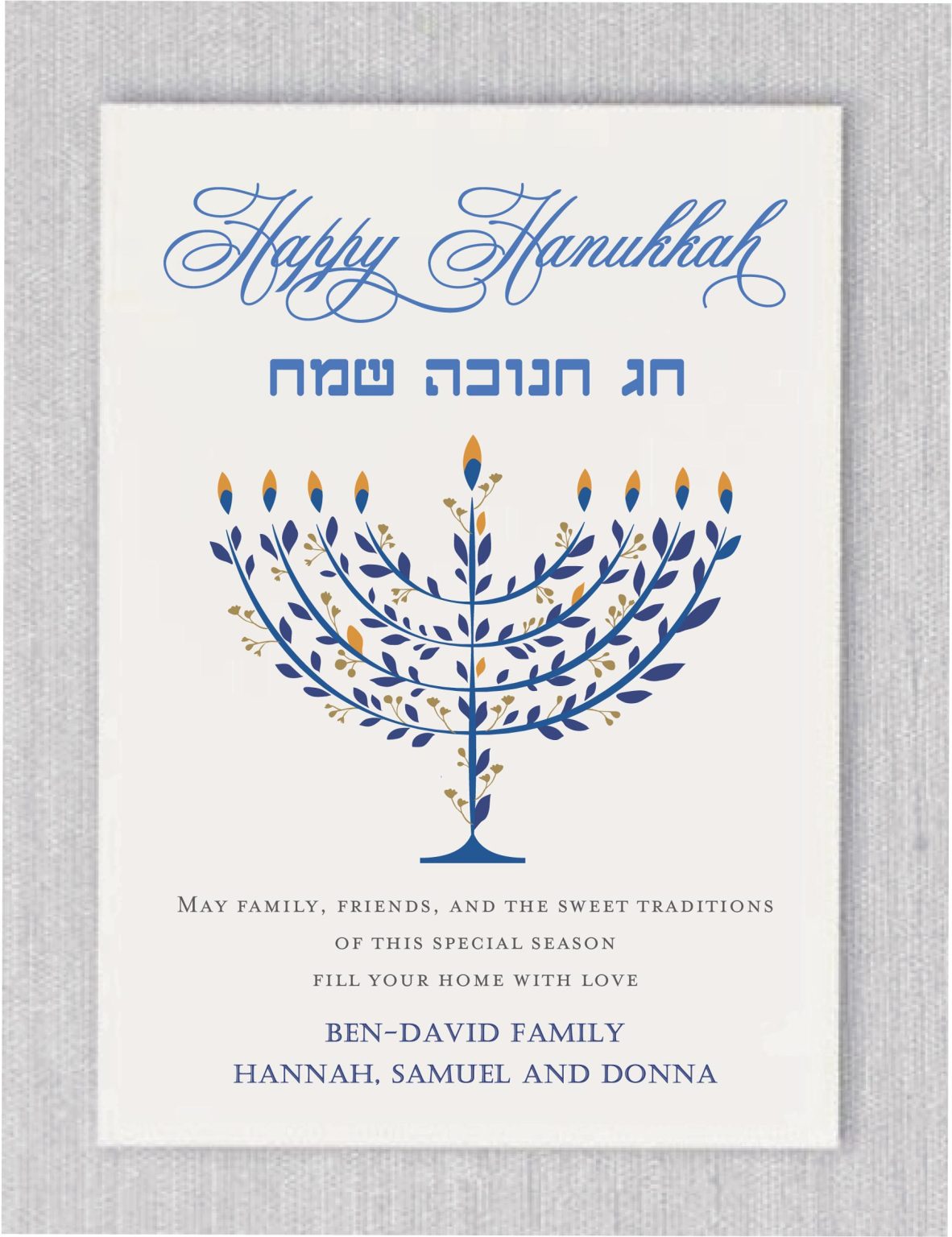 Colorful Menorah Hanukkah Card | Cohen Printing And Invitations