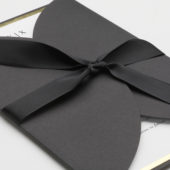 Decorative Treasure Wedding Invitation Black Shimmer Wrap