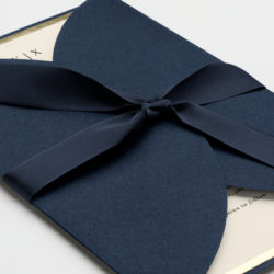 Decorative Treasure Wedding Invitation Navy Shimmer Wrap | Cohen ...