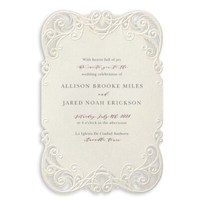Filigree Swirls Laser Cut Wedding Invitation