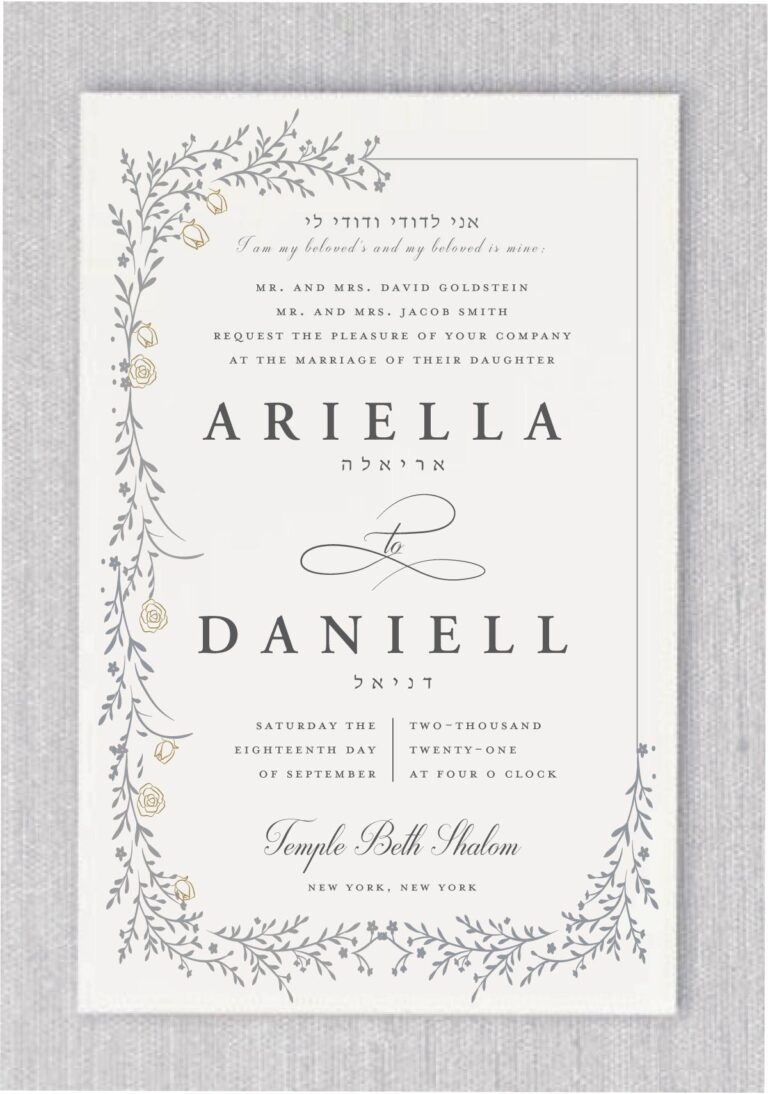 How To Choose Jewish Wedding Invitation Wording | Cohen Printing | The ...