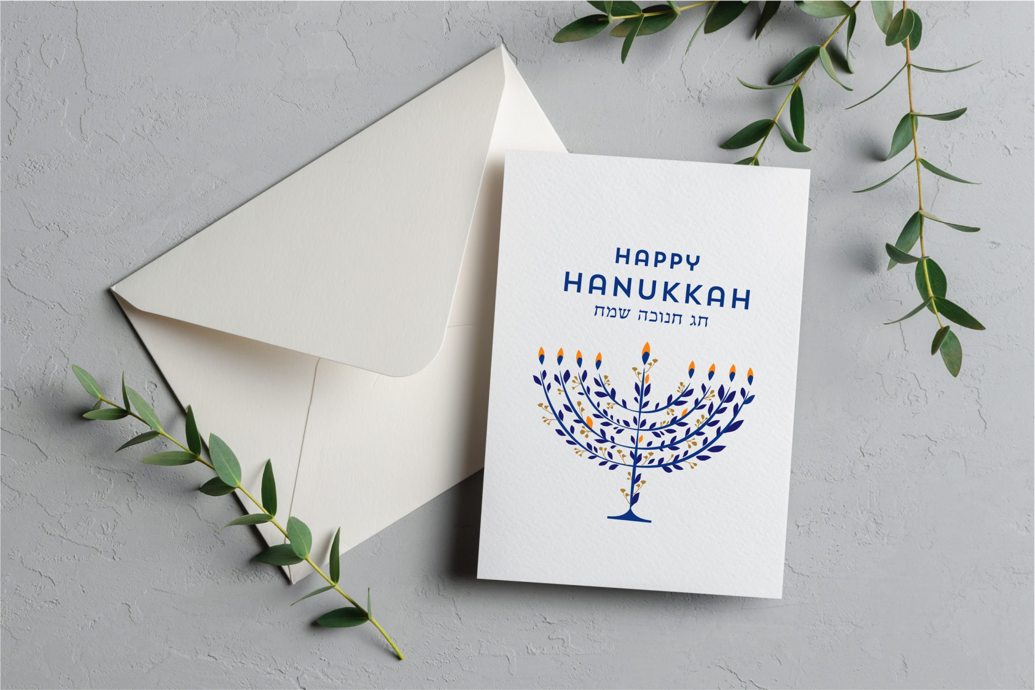 3 Hanukkah Greeting Cards Colorful Menorah Hanukkah | Cohen Printing ...